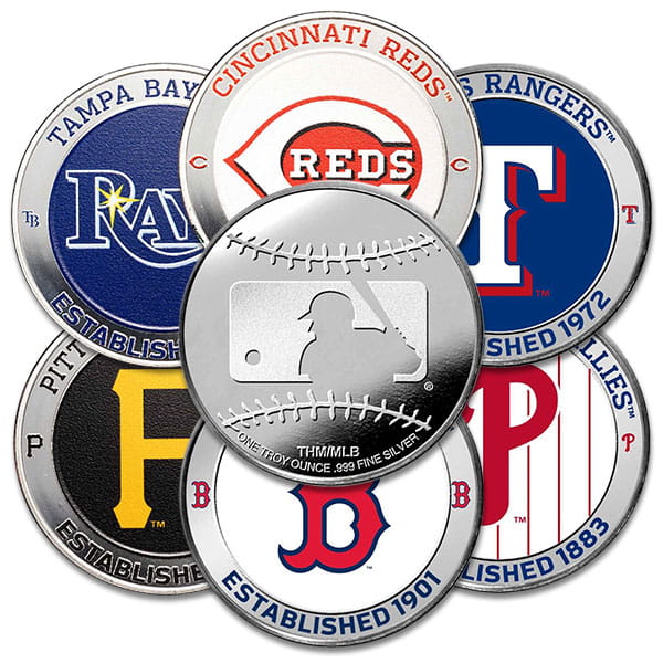All 30 MLB Teams Silver Round Set (Colorized) - 30 x 1 Troy Ounce, .999 ...