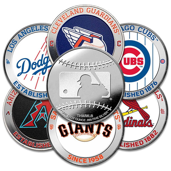 All 30 MLB Teams Silver Round Set (Colorized) - 30 x 1 Troy Ounce, .999 ...
