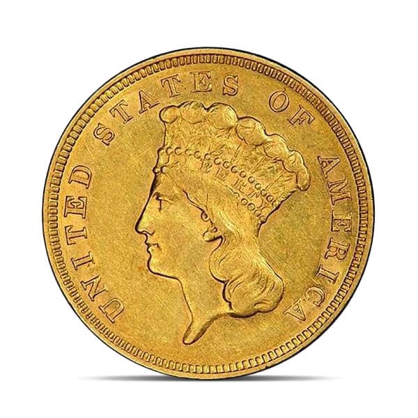 $3 Gold Princess U.S. Coin - Almost Uncirculated (Dates Our Choice)