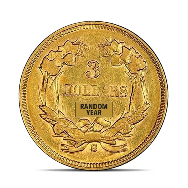 $3 Gold Princess U.S. Coin - Almost Uncirculated (Dates Our Choice)