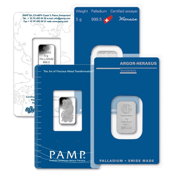 Palladium Bar, 5 Gram, .9995 Pure (Design Our Choice)