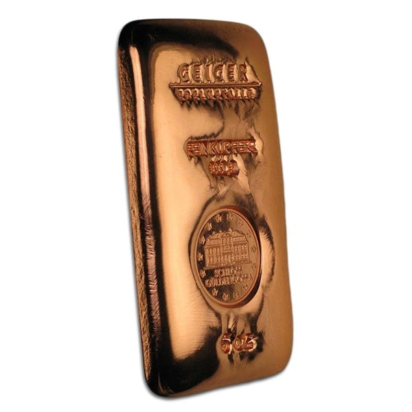 5 AVDP Oz Geiger Copper Bars for Sale - Money Metals