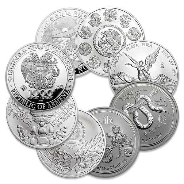 5 Oz Silver Coin - .999 Pure, Random Design