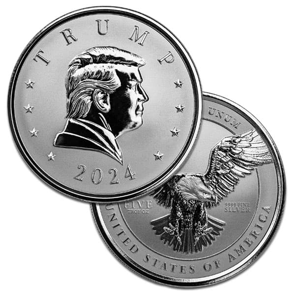 Trump 2024 - 5 Oz Silver Presidential Medal, .9999 Pure