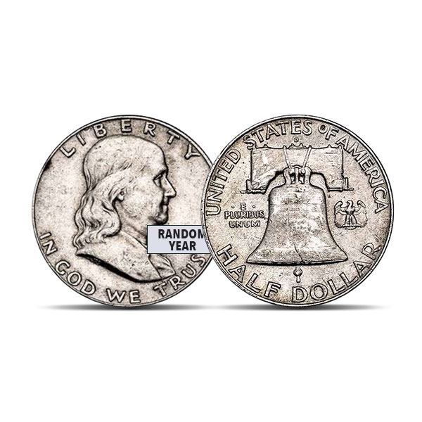 $1 Face Pre-1965 90% Silver Halves (Design Our Choice, .715 Oz of ...
