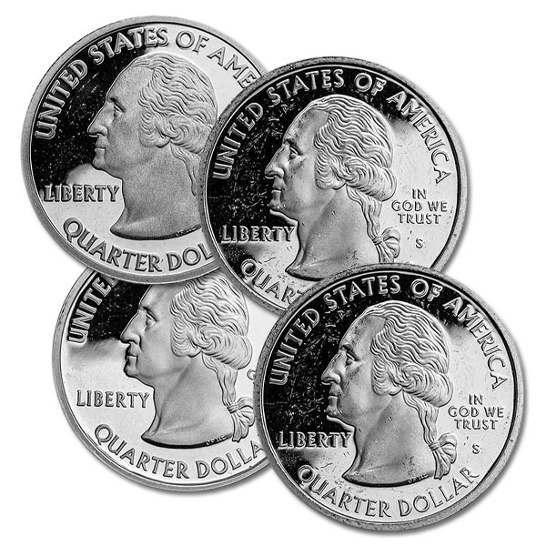 $1 Face Proof Statehood/ATB Quarters, 90% Silver (0.723 oz of silver ...