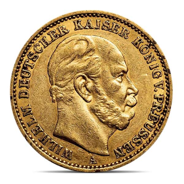 German 20 Mark Gold, .2304 Ounce Gold Coin (Design Our Choice)