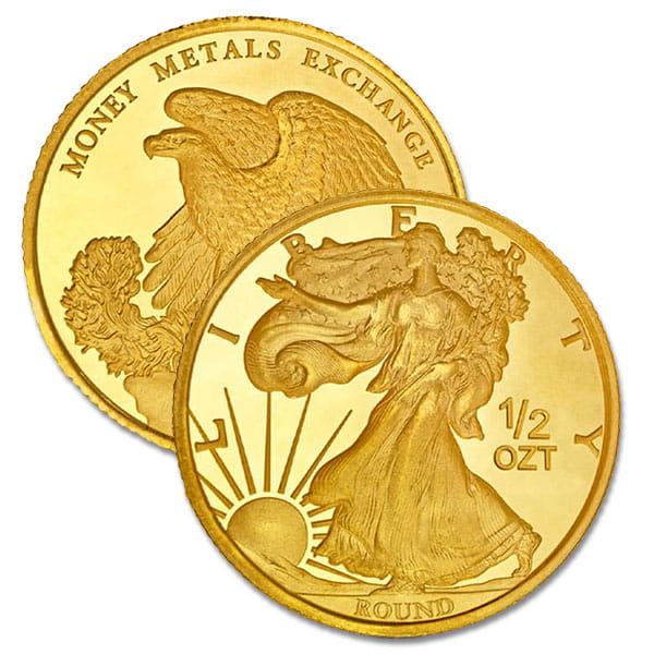 1/2 Oz Random Design Gold Round - .9999 Pure