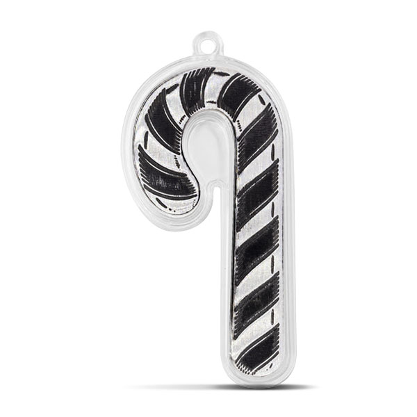 Candy Cane Silver - 1/2 Troy Ounce, .999 Pure (Ornament Capsule)