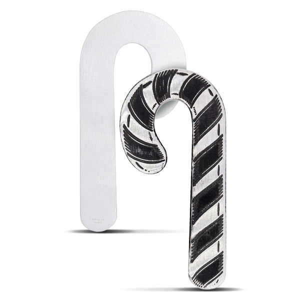 Candy Cane Silver - 1/2 Troy Ounce, .999 Pure (Ornament Capsule)
