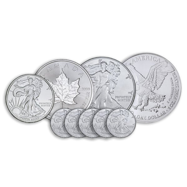 9 Piece Silver Starter Kit, 4 oz of Top Bullion Picks for Smart ...