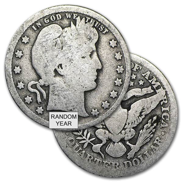Pre-1965 90% Silver Barber Quarters - 0.715 Oz of Silver for Every $1 ...