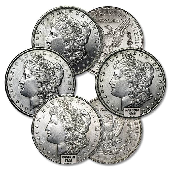 AU Morgan Dollars - 10 Coin Set (Ten Different Dates/Mint Marks)