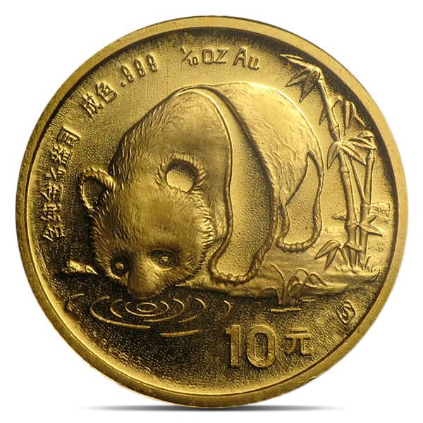 Chinese Panda, RANDOM Date .999 Gold, 1/10 Troy Ounce