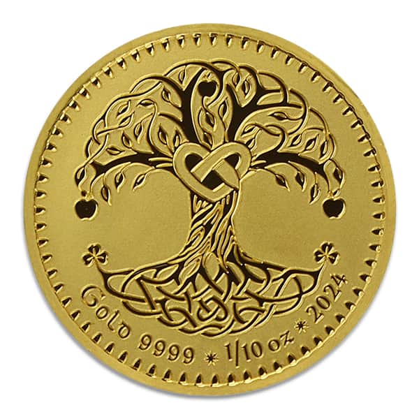 Ireland Tree of Life - 1/10 Oz Gold Round .9999 Pure