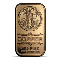 Buy 1 oz Copper Bars – .999 Fine Copper Quick Delivery - Money Metals
