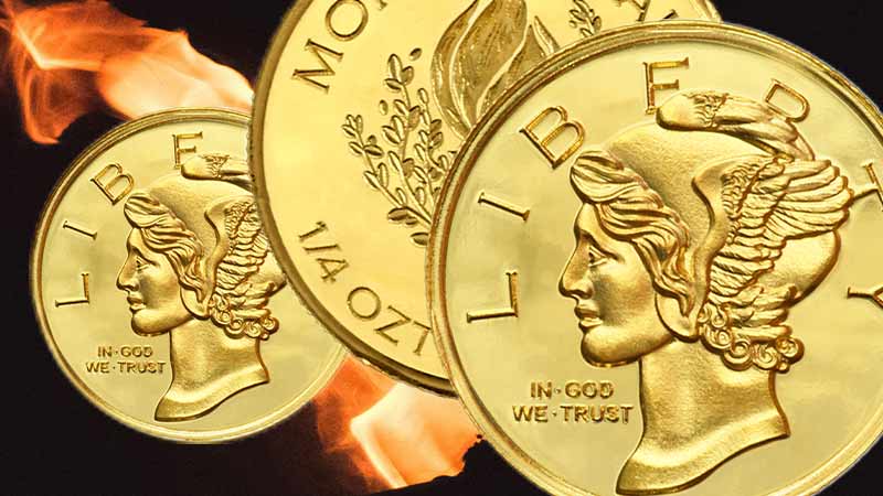 Mercury Design Gold Rounds for Sale - Money Metals
